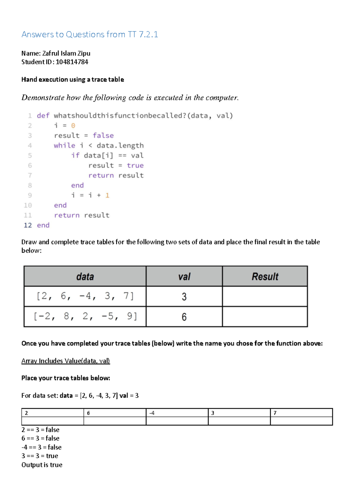 7.2 trace - Easy to Understand - Answers to Questions from TT 7. Name ...