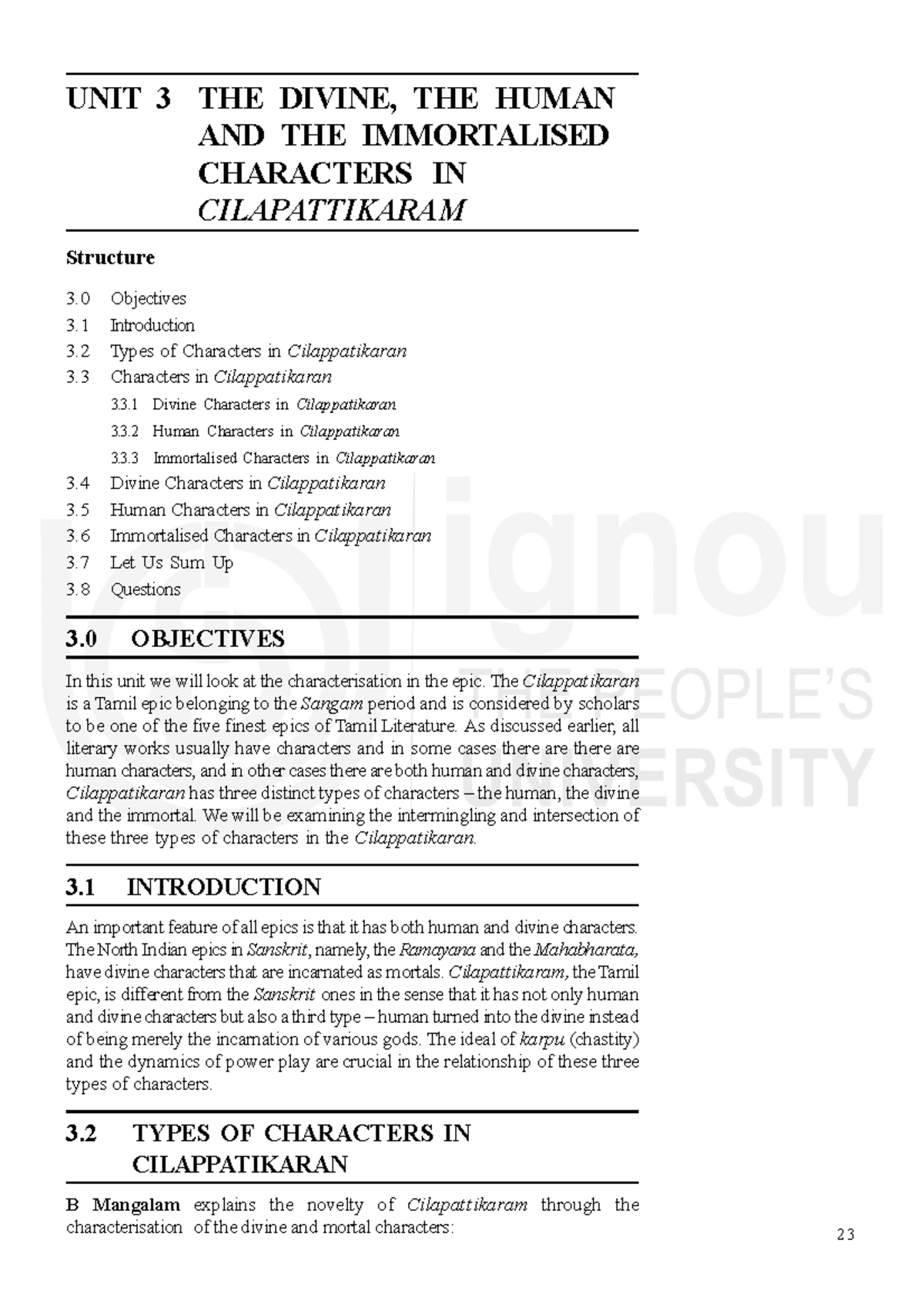 Unit3 - UNIT 3 THE DIVINE, THE HUMAN AND THE IMMORTALISED CHARACTERS IN ...