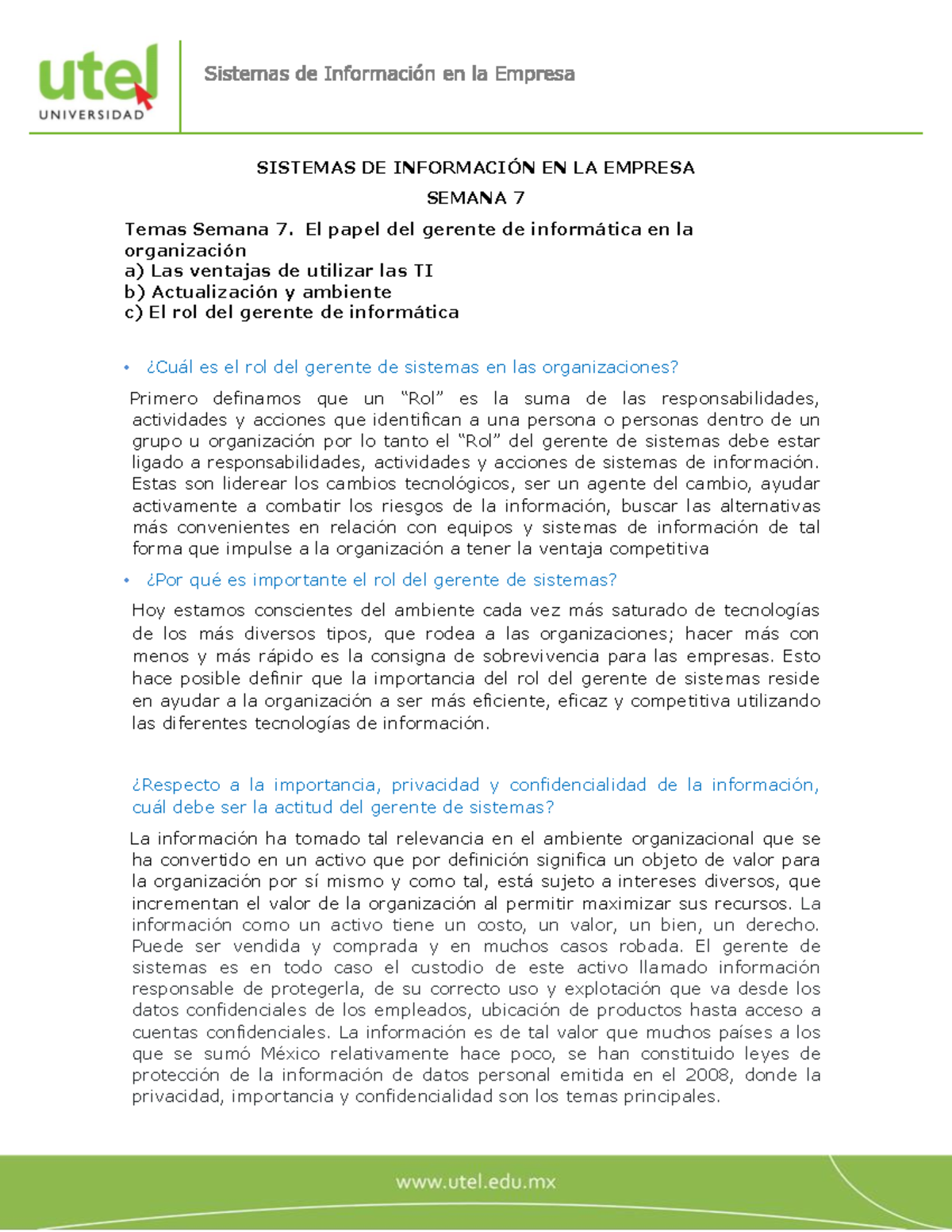Sistemas DE Informacion EN LA Empresa Semana 7 PF - SISTEMAS DE INFORMACI”N EN LA EMPRESA SEMANA ...