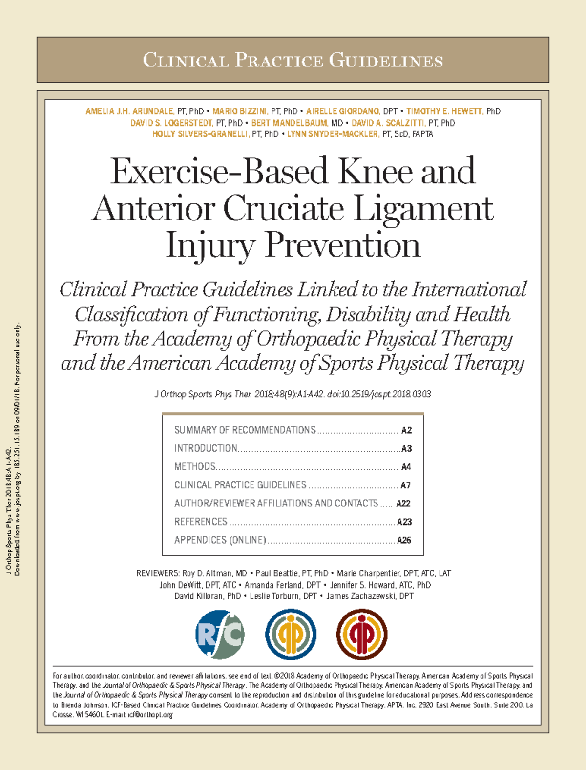 Exercise-Based Knee and acl injury prevention - Clinical Practice ...