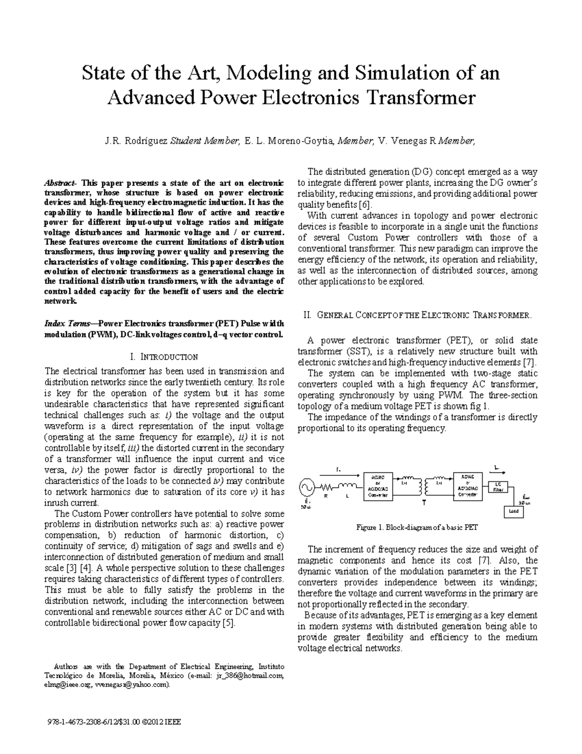 State of the Art, Modeling and Simulation of an Advanced Power ...