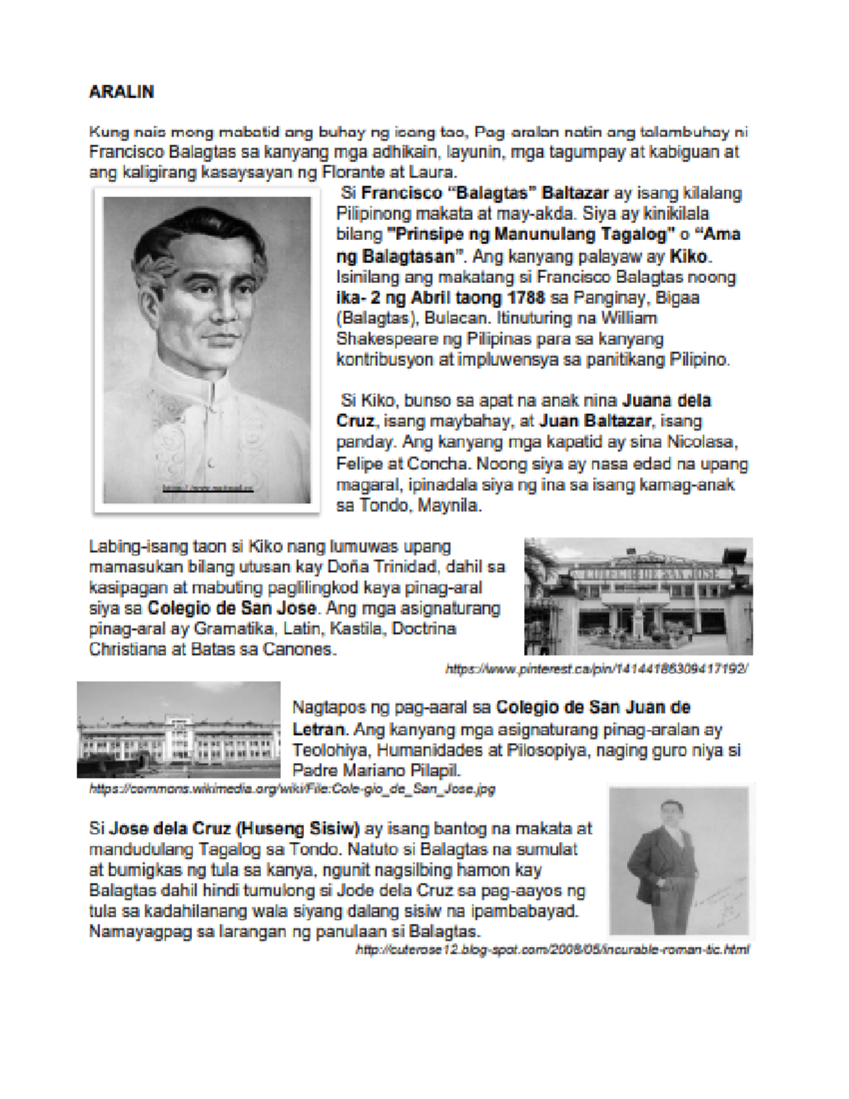 Florante-at-Laura - Description of Florante and Laura's main ...