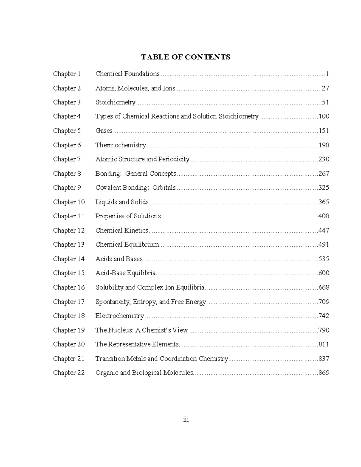 줌달 일반화학 10판 솔루션 (1)-1-200 - TABLE OF CONTENTS Chapter 1 Chemical ...