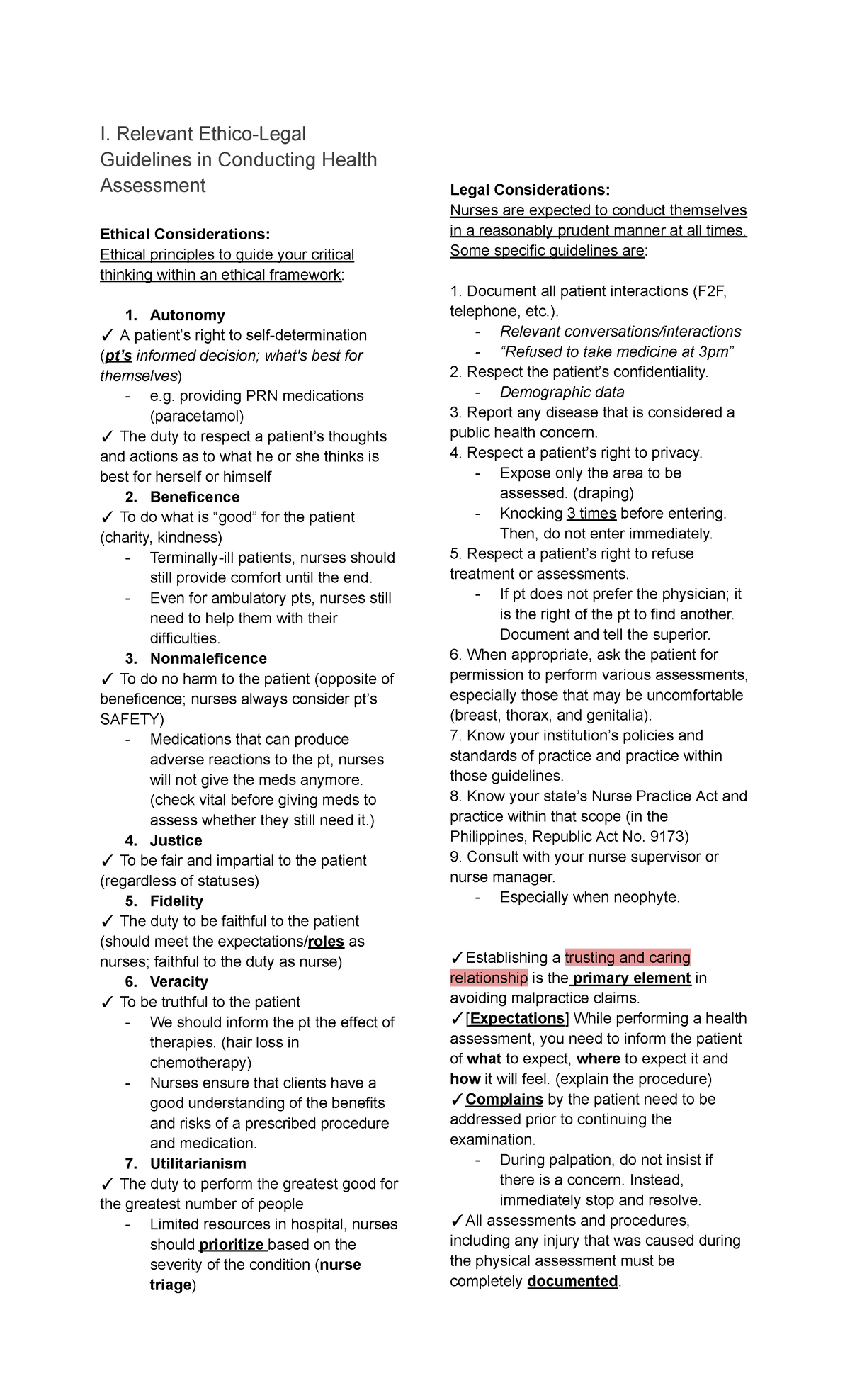 NCM101 LEC Finals - lecture notes for ethical guidelines, variations in ...