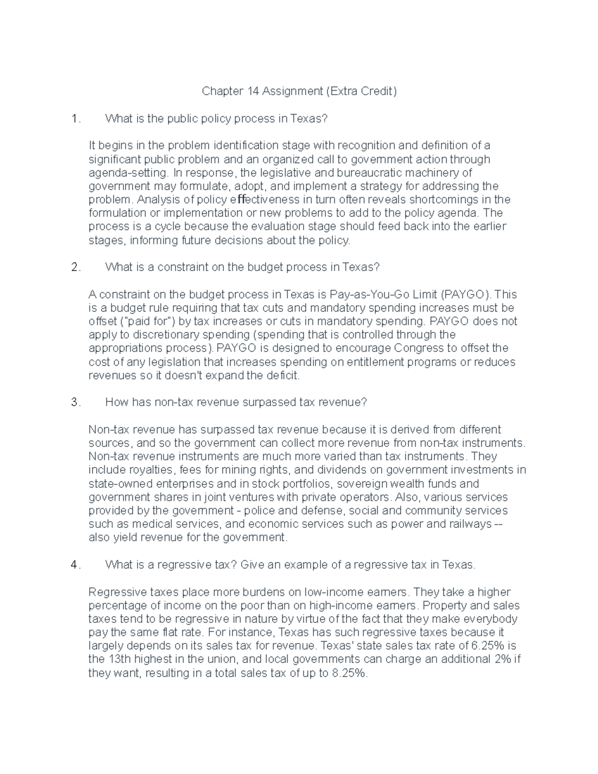 Chapter 14 Assignment (Extra Credit) - Chapter 14 Assignment (Extra ...