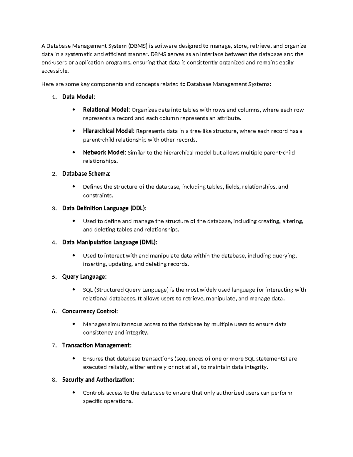 Database Management Systems Dbms Serves As An Interface Between The Database And The End Users