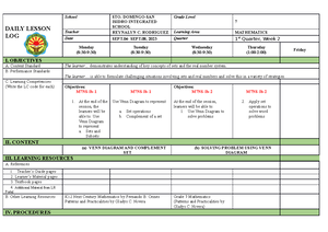 DLL Mathematics 6 Q2 W7 - DAILY LESSON LOG - GRADES 1 to 12 DAILY ...