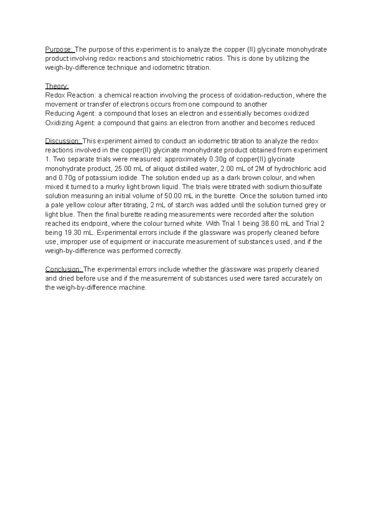 Pre-Lab and Post-Lab Experiment 3 - Purpose: The purpose of this ...