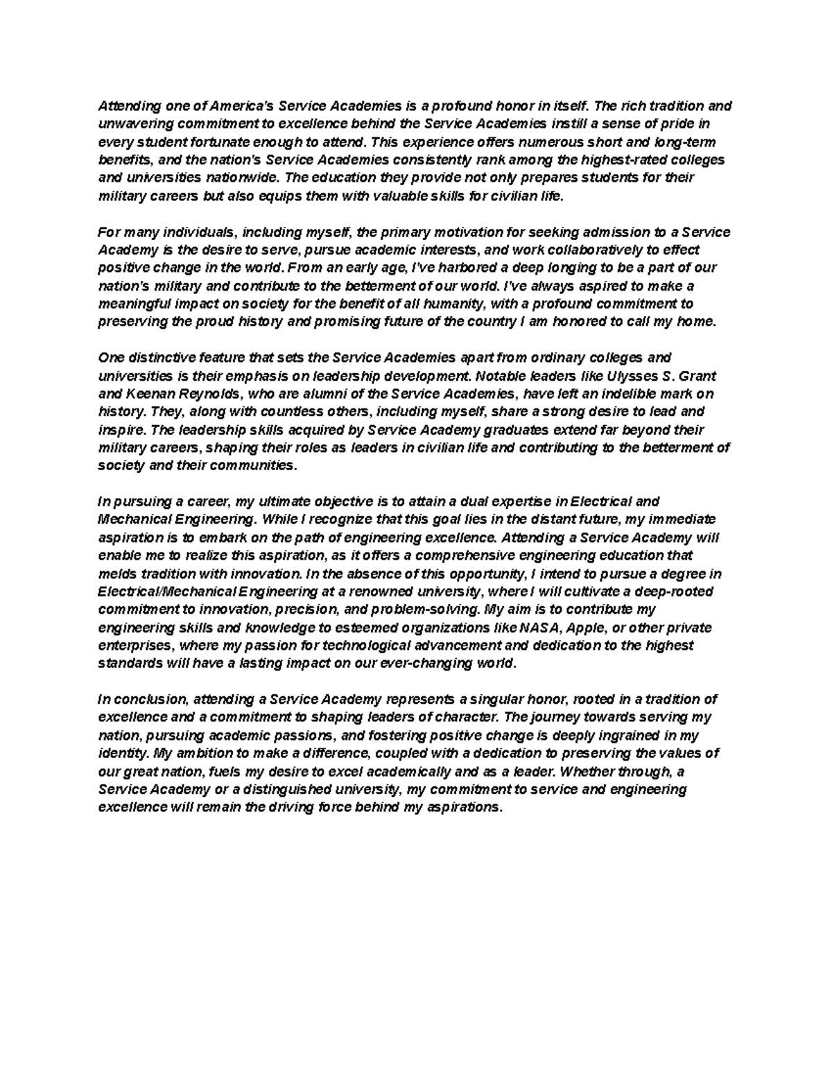 Personal Statement - Jovan Contreras Andrade - Attending one of America ...
