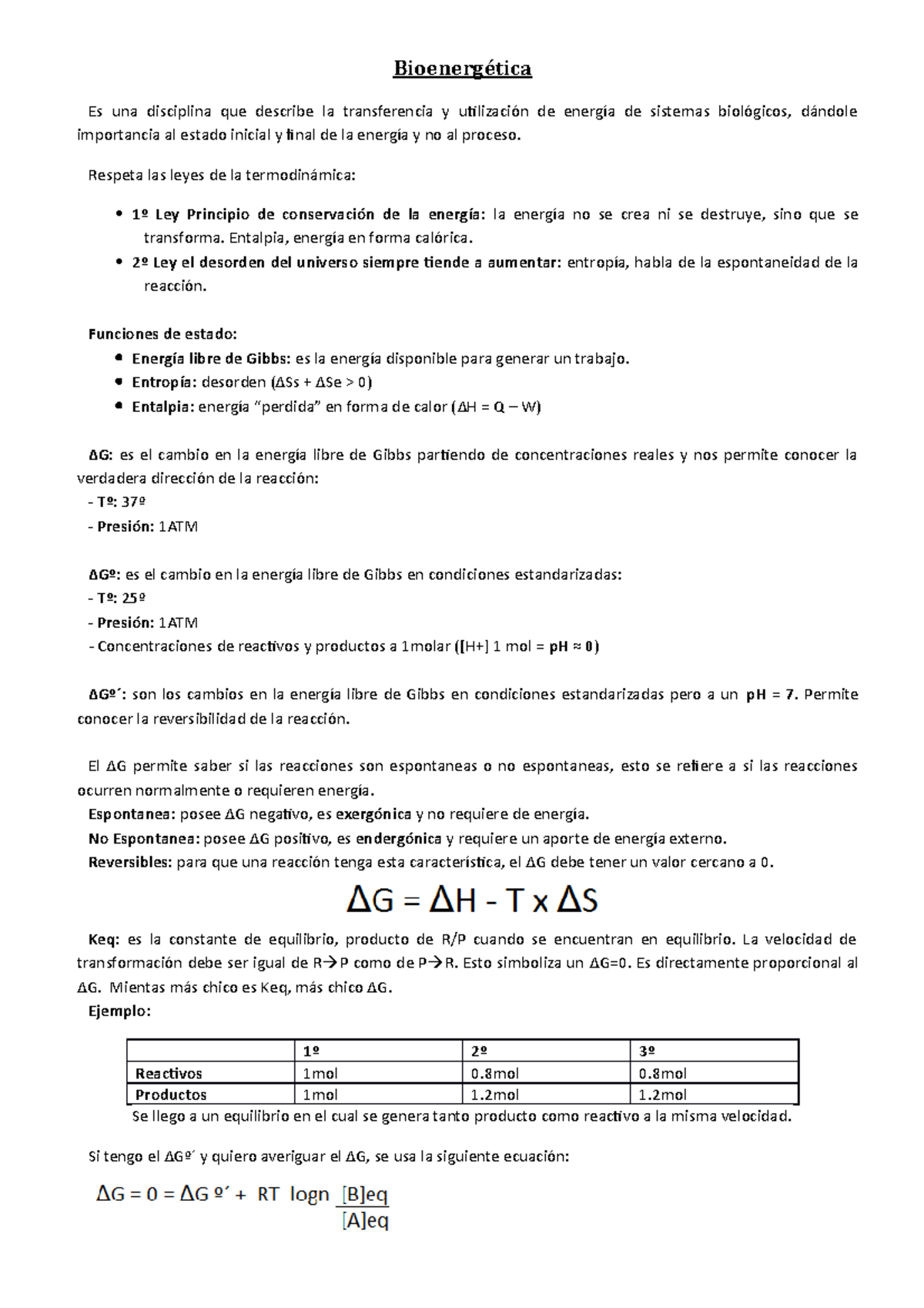 Bioenergética 1º - Material de la catedra - Bioenergética Es una disciplina que describe la ...