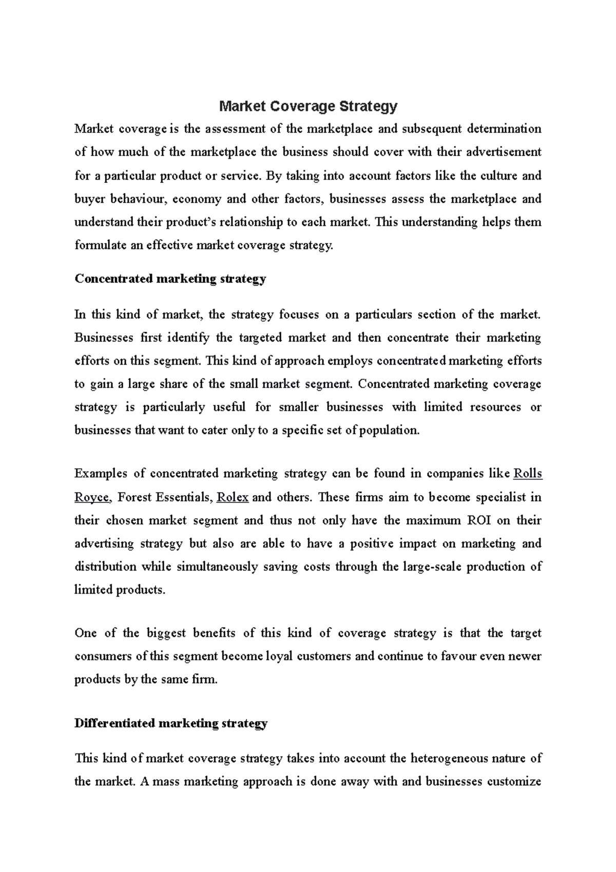 Market Coverage Strategy 2 - International Marketing - KTU - Studocu