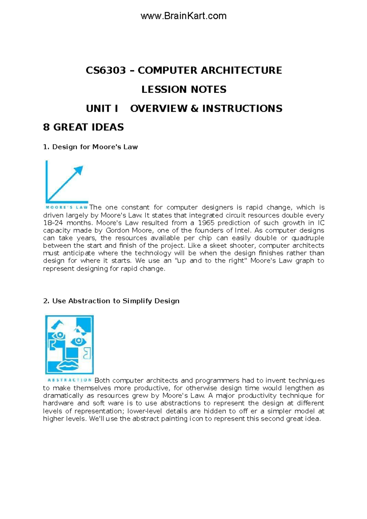 140 Cs8491 Cs6303 Computer Architecture Notes Cs6303 Computer Architecture Lession 