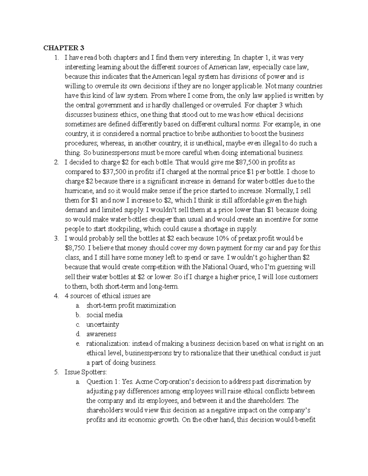 Chapter 3 Homework - CHAPTER 3 I have read both chapters and I find ...