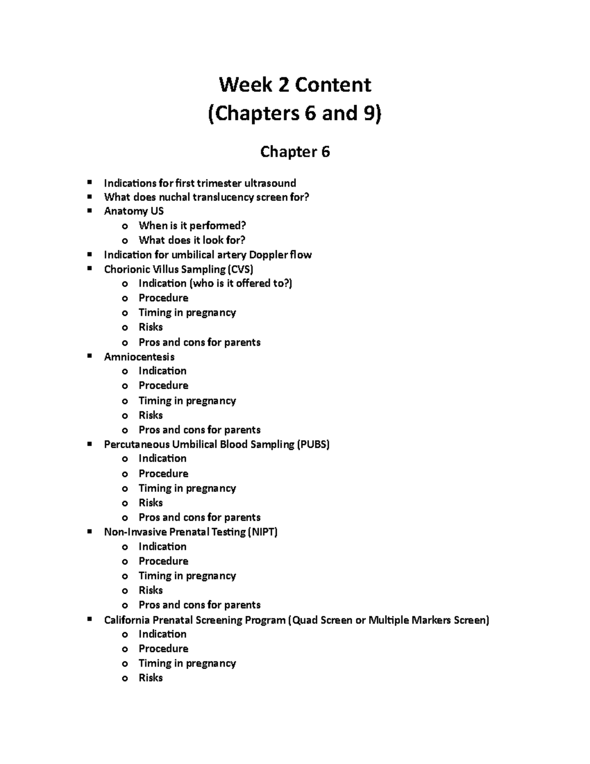 Week 2 highlights - Week 2 Content (Chapters 6 and 9) Chapter 6 ...