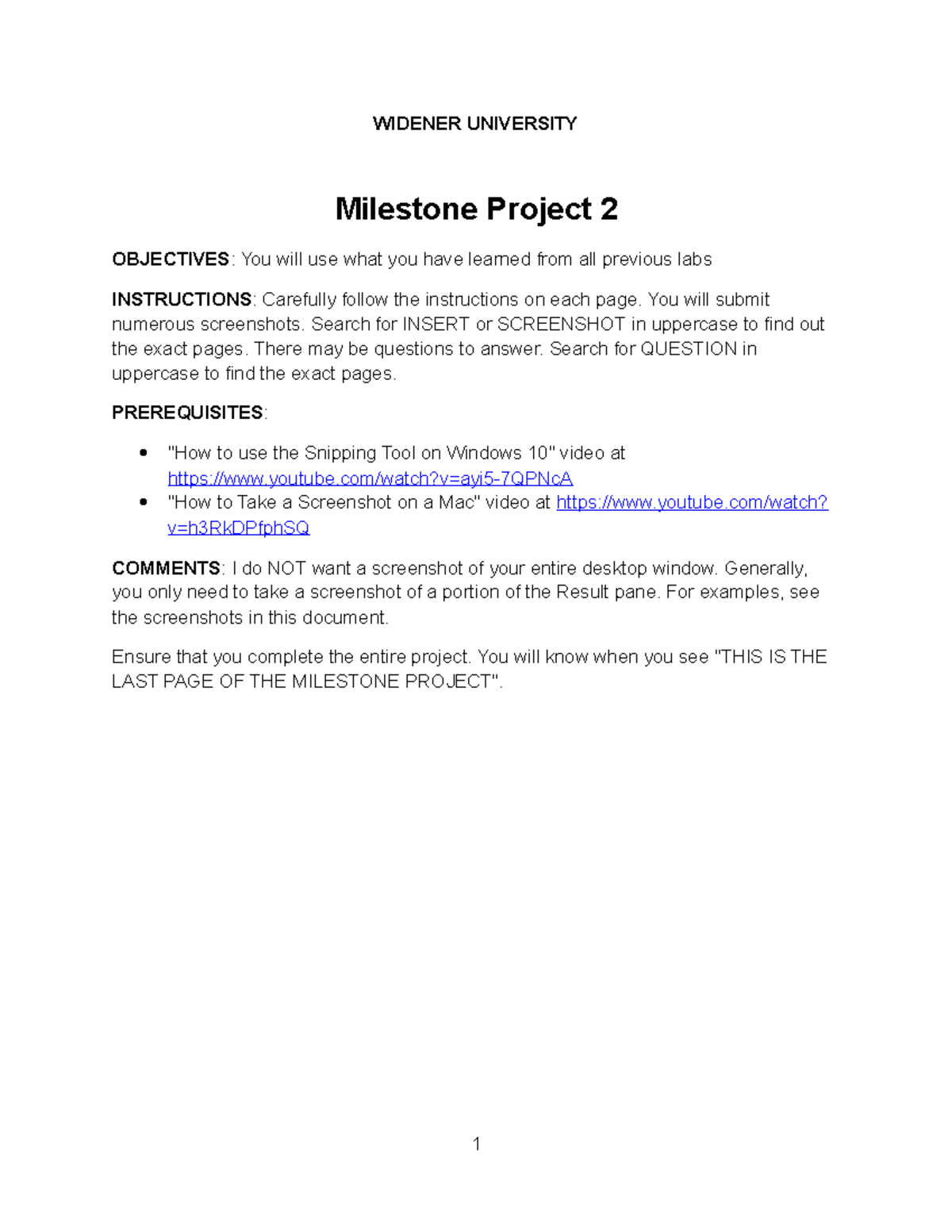 Milestone Project 2 - WIDENER UNIVERSITY Milestone Project 2 OBJECTIVES: You will use what you ...