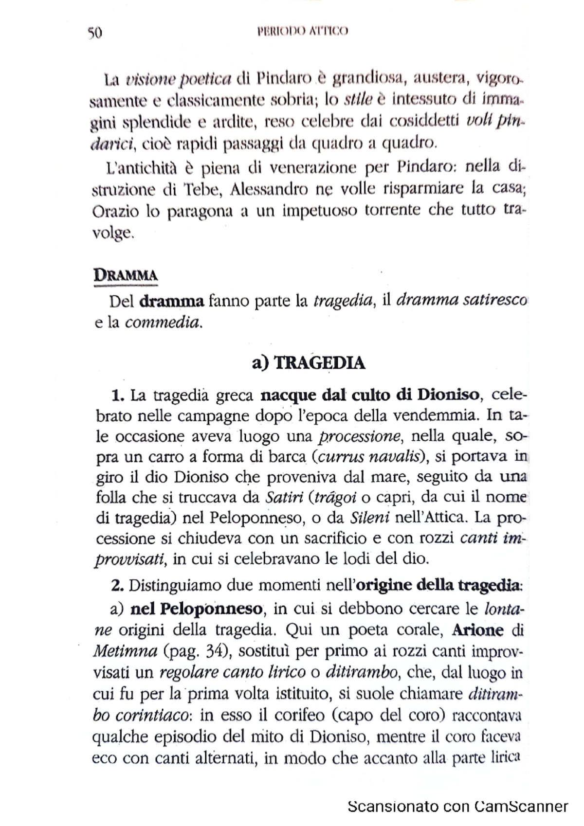 La tragedia greca - 50 PERIODO ATTICO La visione poetica di Pindaro è ...