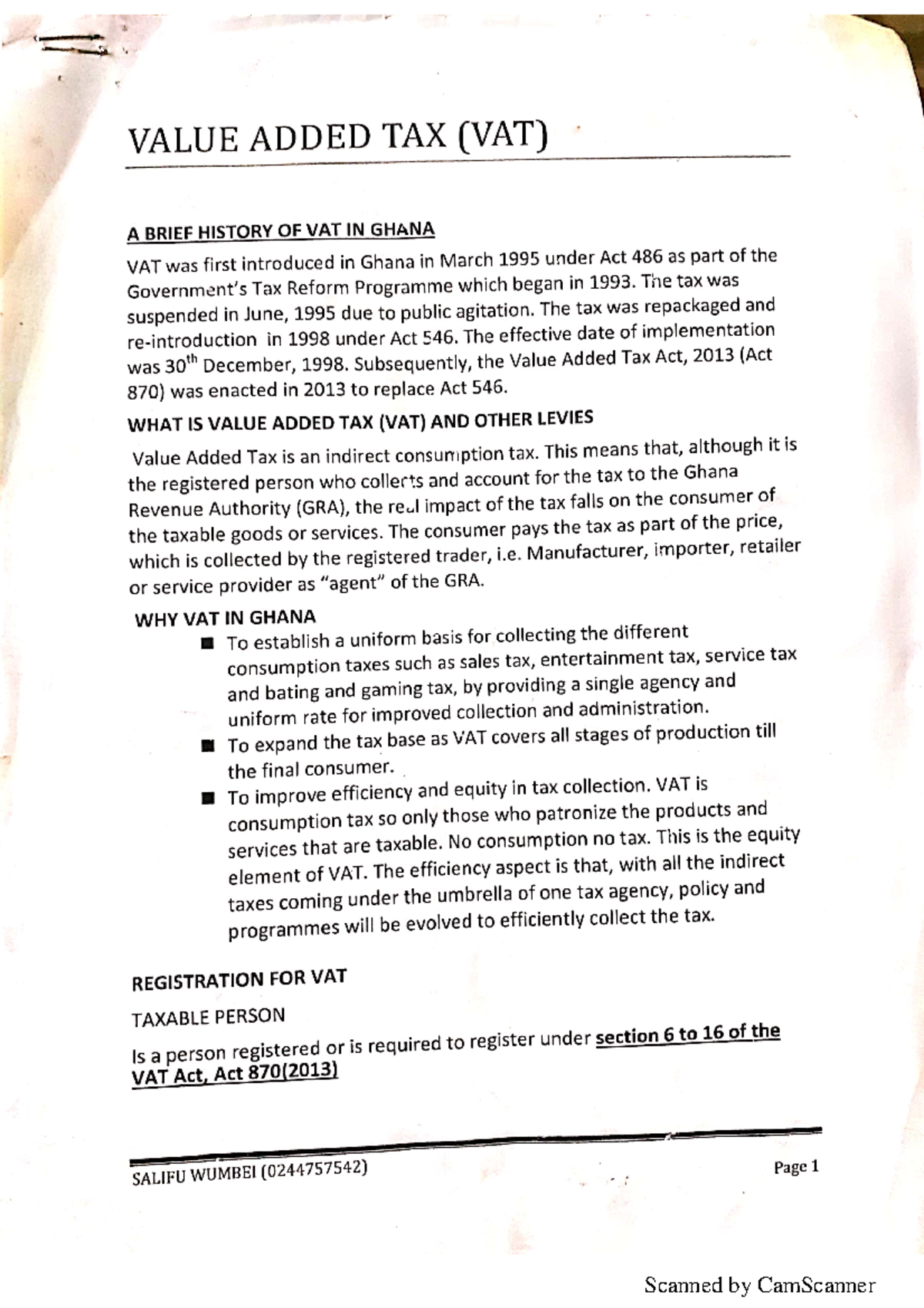 VAT - This is the tax administration lecture notes for ICAG and CITG ...