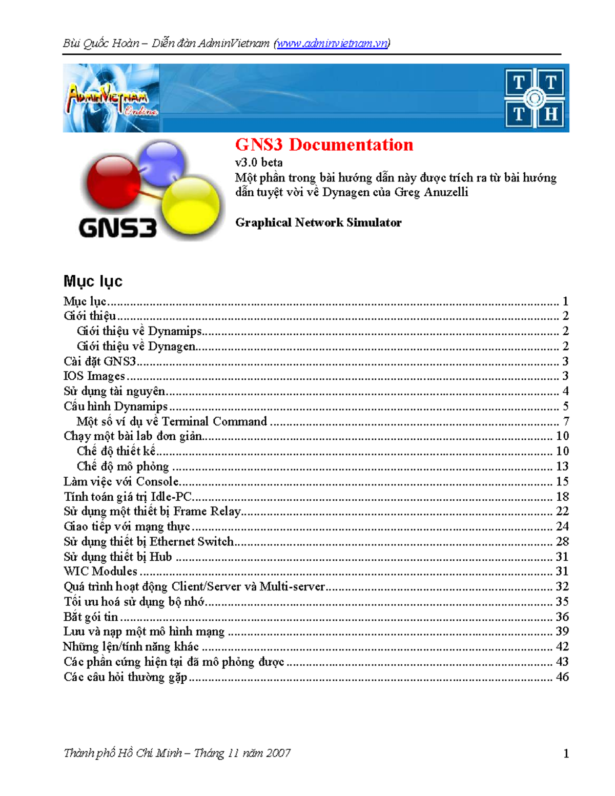 Huong Dan Su Dung GNS3 - lecture note - GNS3 Documentation v3 beta M ...