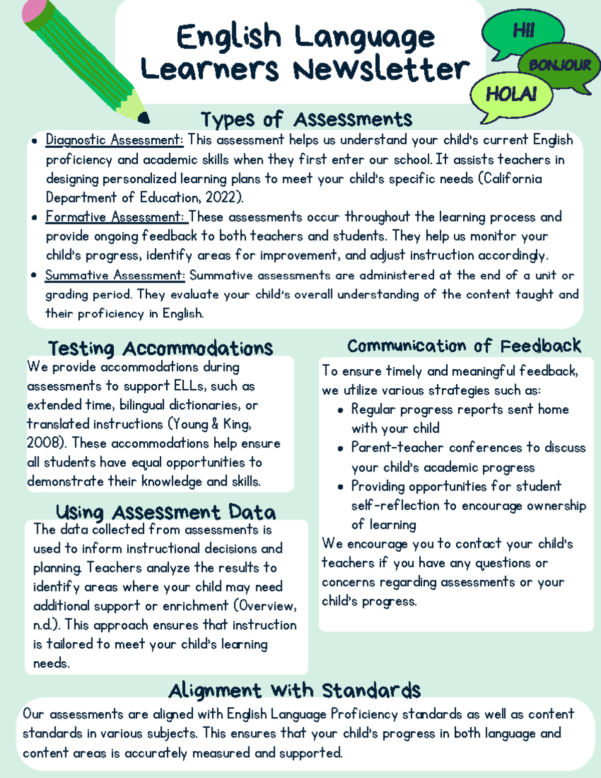 School Newsletter - Diagnostic Assessment: This assessment helps us ...