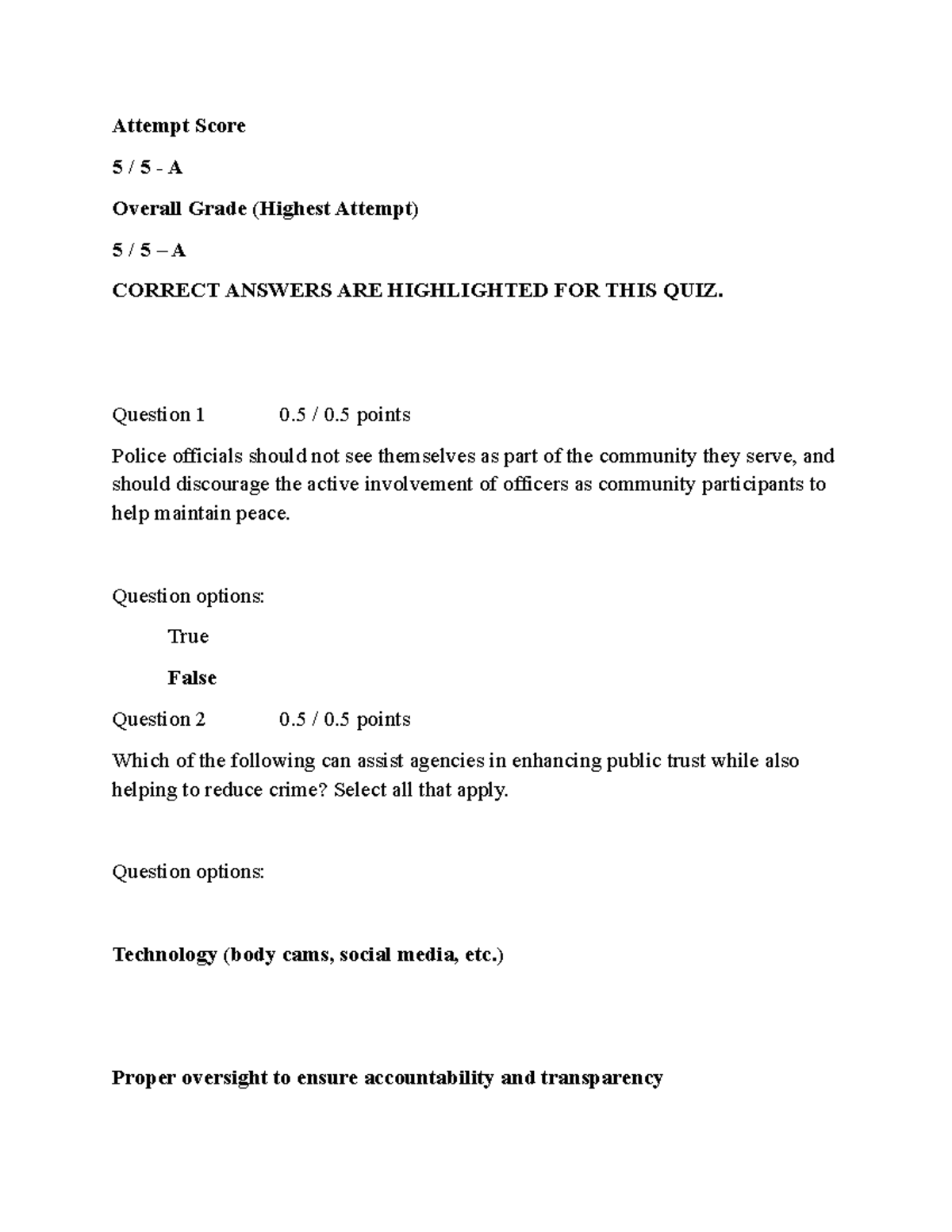 Module 6-0 Check Your Knowledge Quiz Answers - Attempt Score 5 / 5 - A ...
