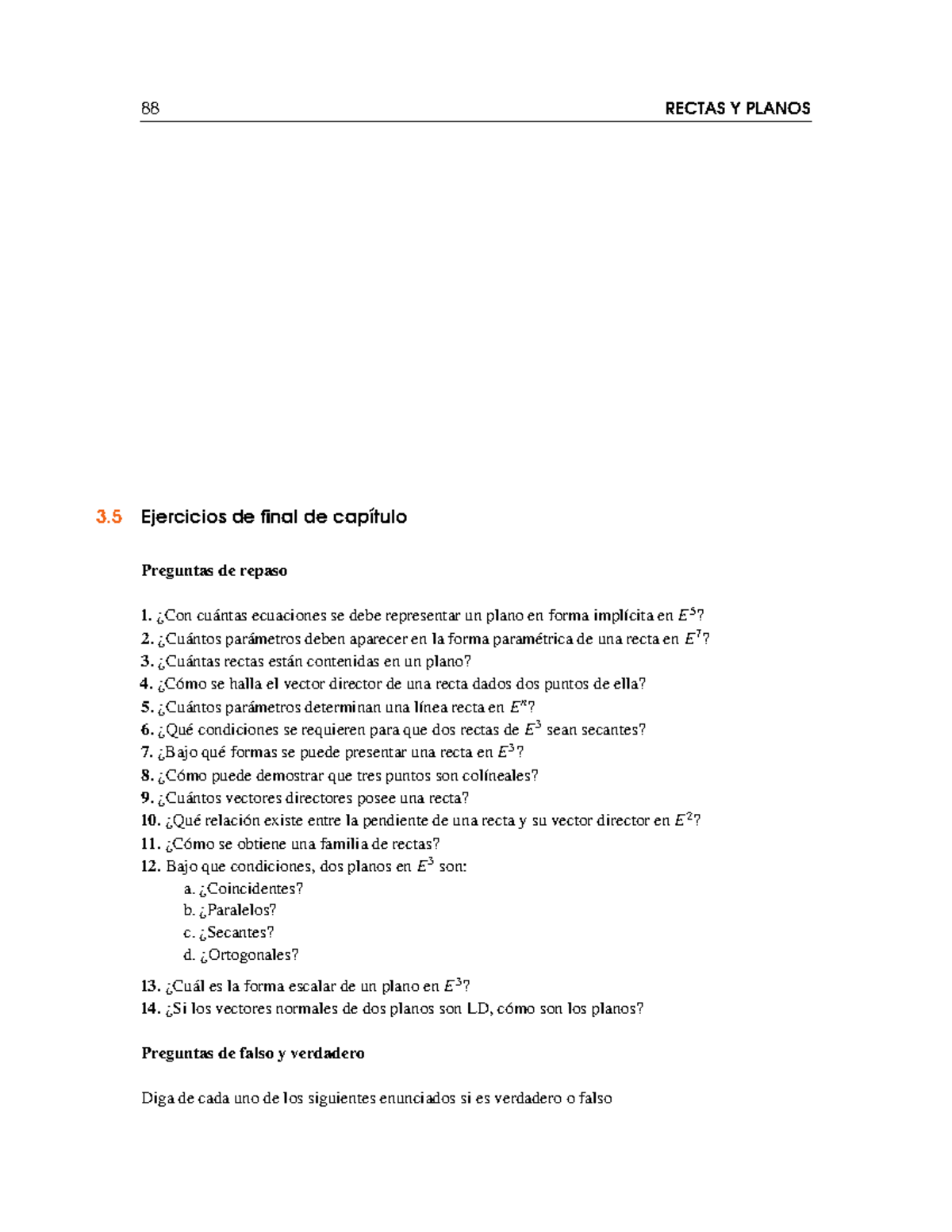 Ejercicios Recta Plano final capitulo - 88 RECTAS Y PLANOS 3 Ejercicios de final de capítulo ...