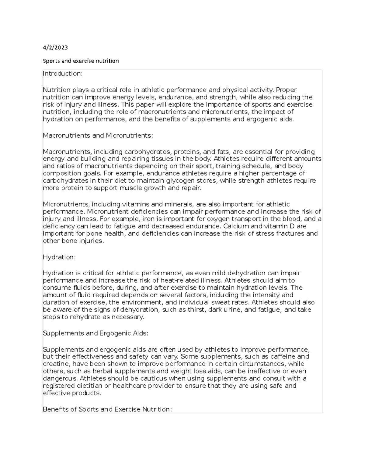 Sports nutrition and what it is - 4/2/ Sports and exercise nutrition ...