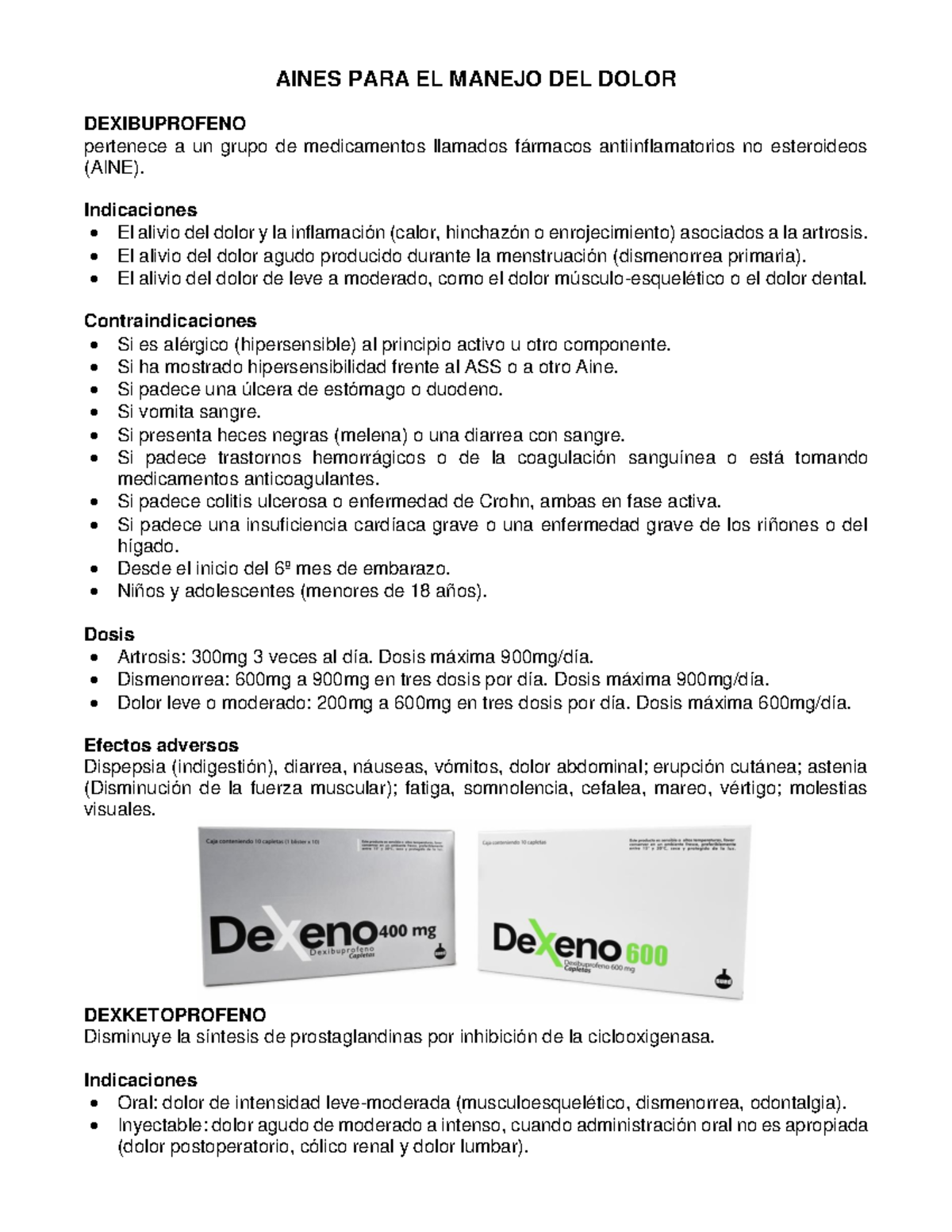 Aines para le Manejo del Dolor - AINES PARA EL MANEJO DEL DOLOR ...