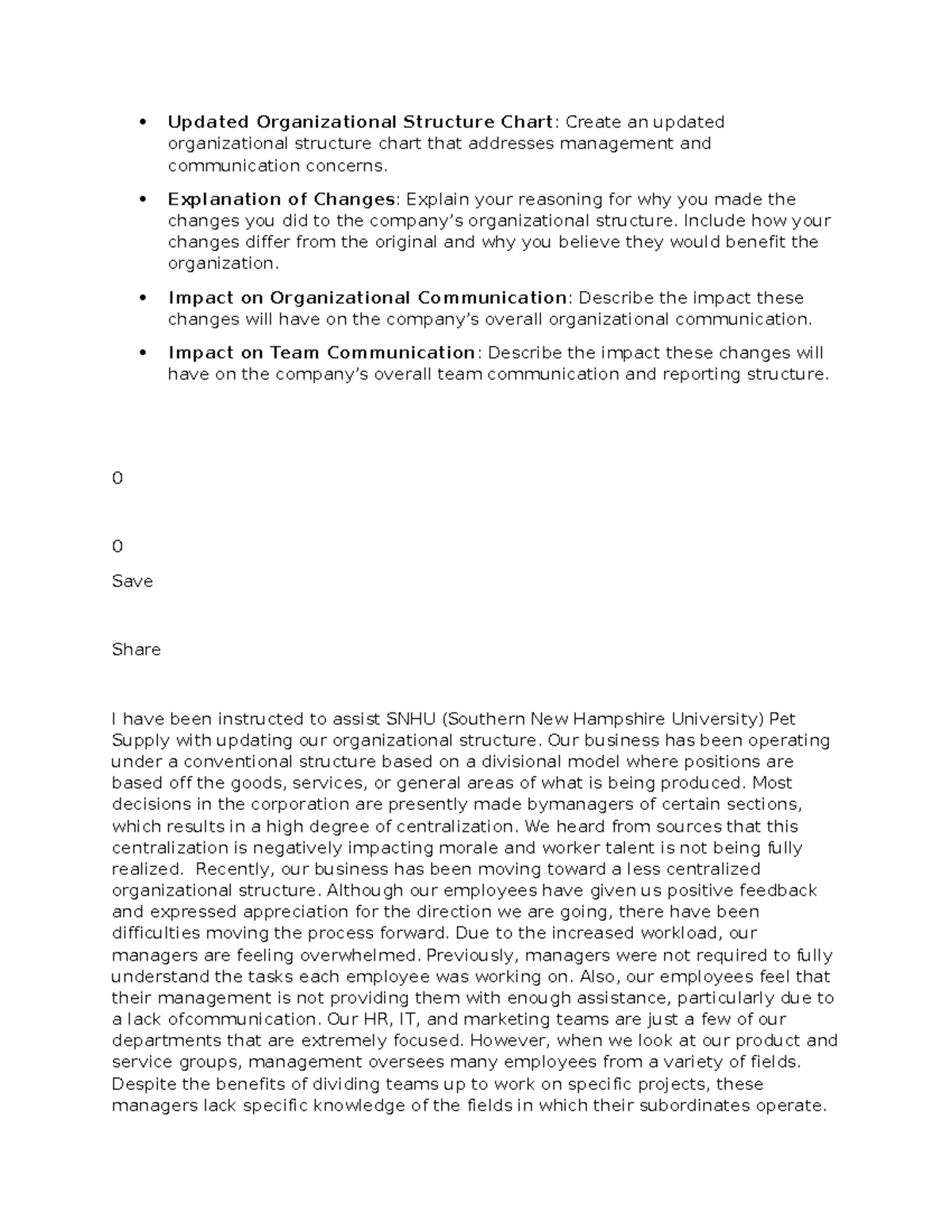 Updated Organizational Structure Chart - Explanation of Changes ...