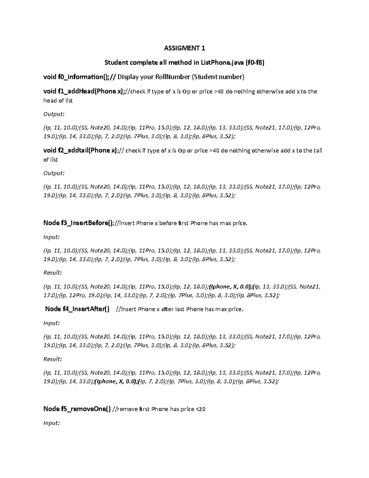 Assigment 1 - gud - ASSIGMENT 1 Student complete all method in ...