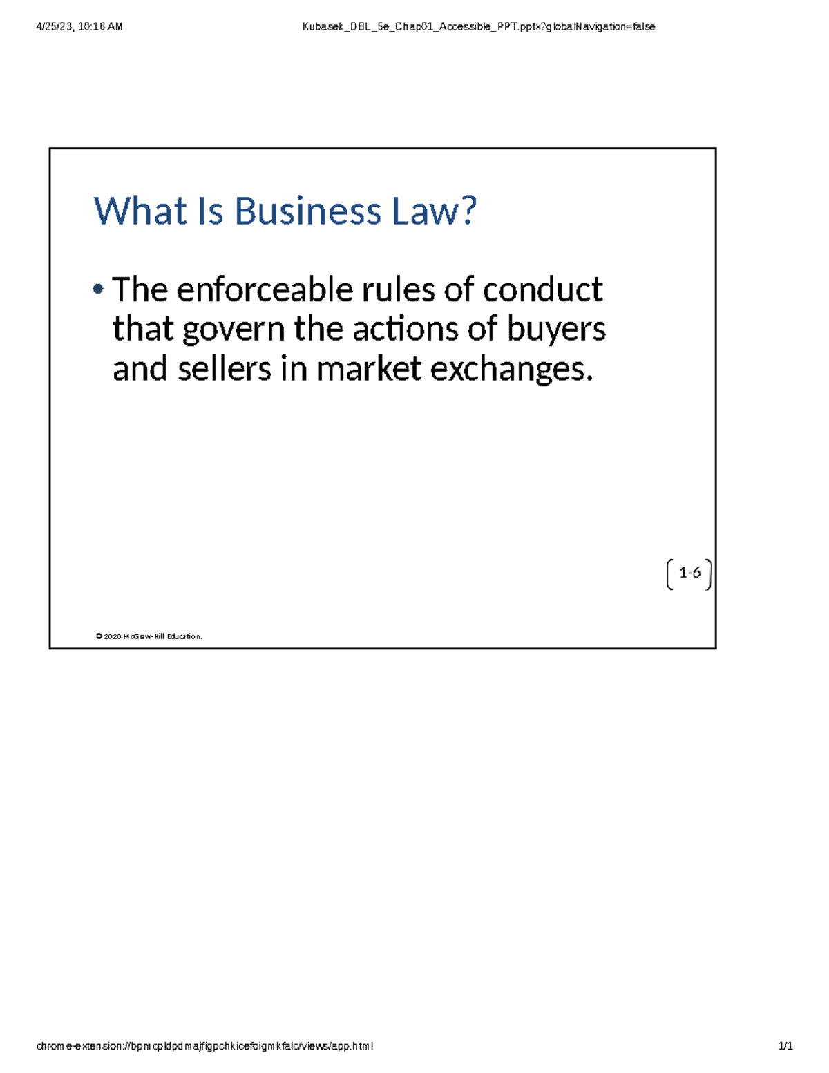 What is business law - 4/25/23, 10:16 AM Kubasek_DBL_5e_Chap01 ...