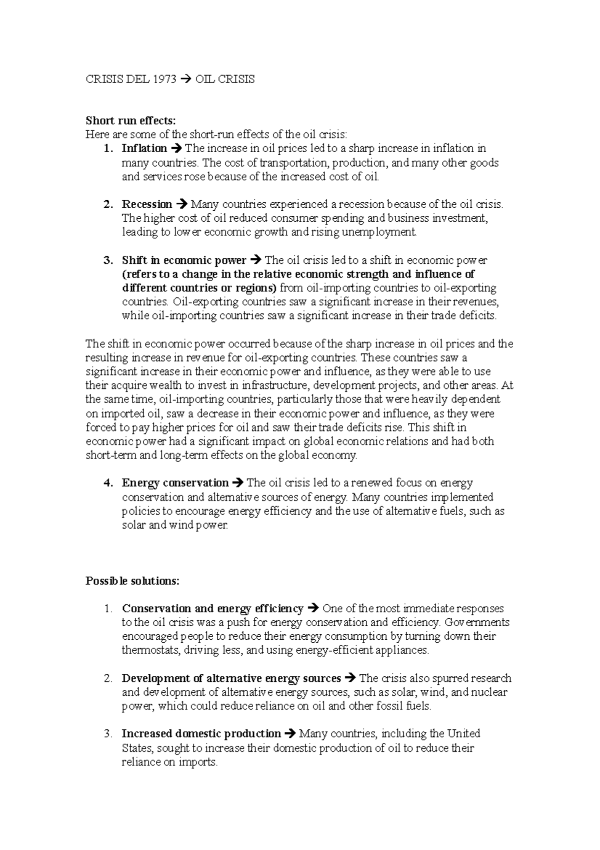 Crisis DEL 1973 - texto para hacer el proyecto - CRISIS DEL 1973 OIL ...