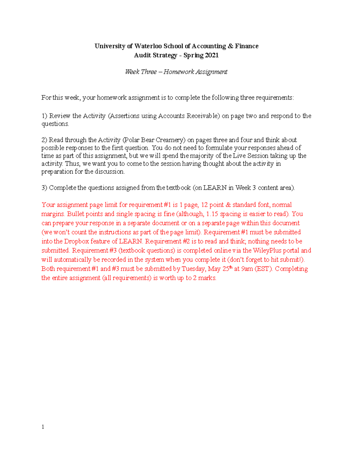 8 - Wk 3 homework assignment Audit Strategy - Spring 2021 Week Three ...