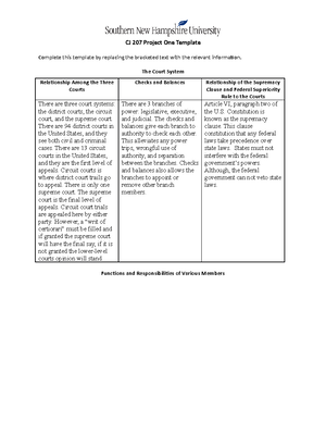 CJ 207 Project One - The Court System Relationship Among the Three ...