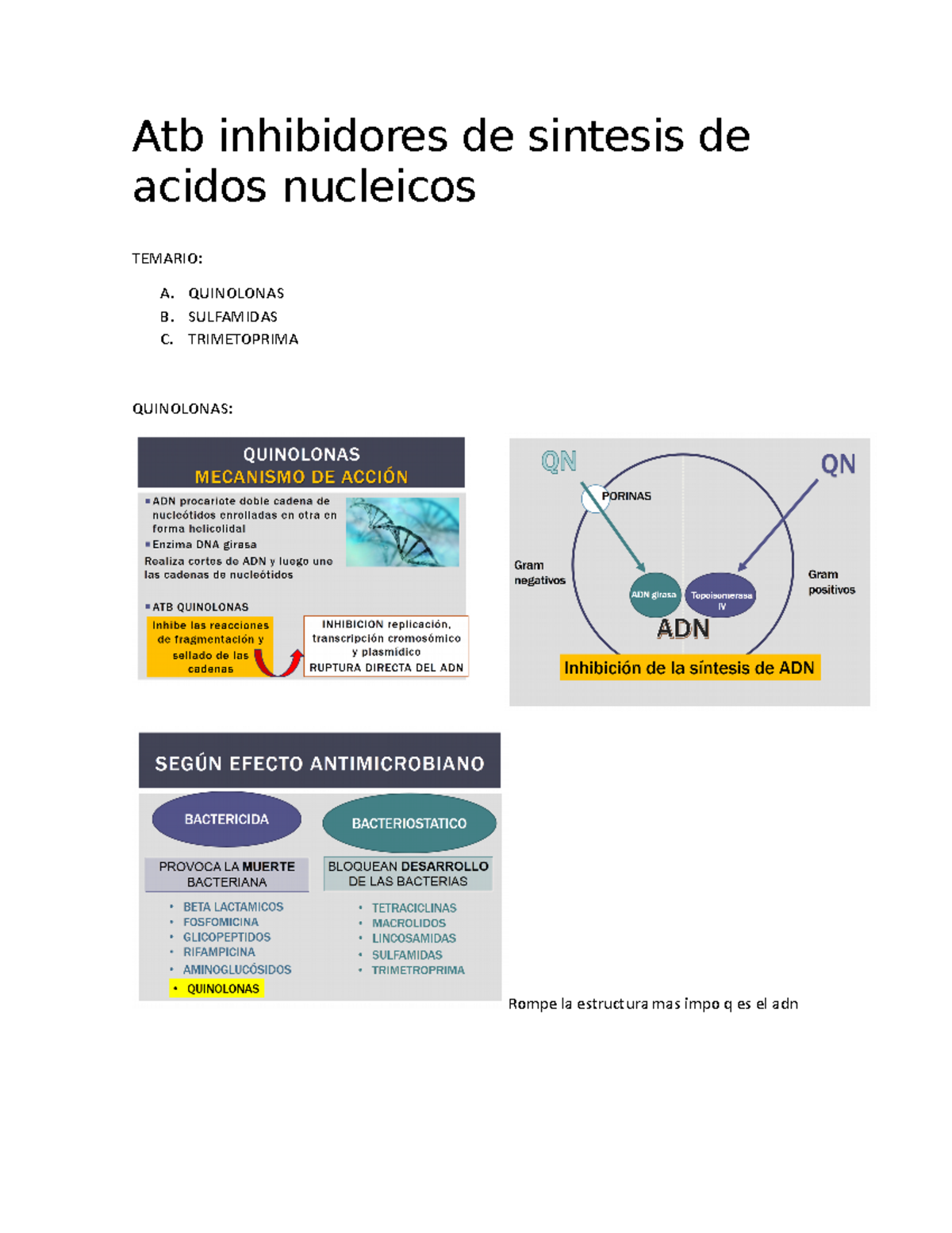 Atb inhibidores de sintesis de acidos nucleicos - Atb inhibidores de ...