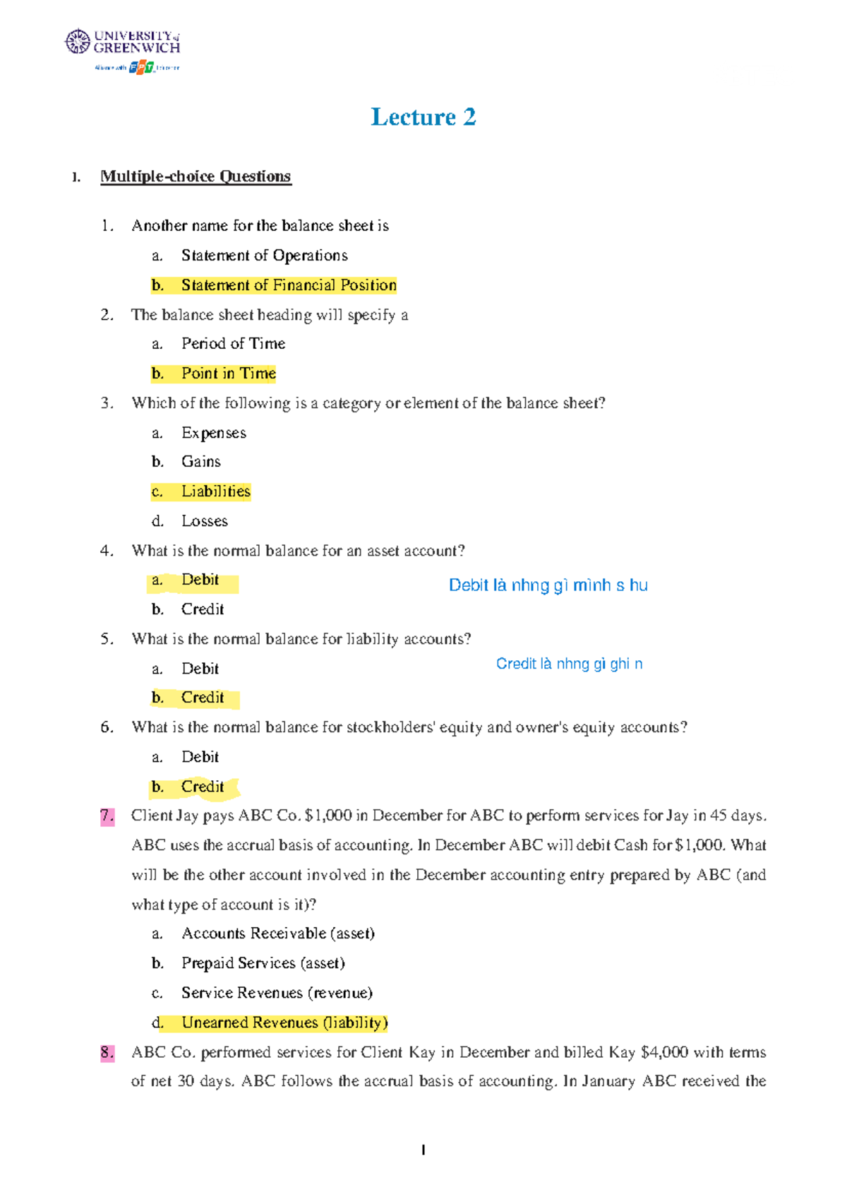 Exercises - Lecture 2 - feqavd - Lecture 2 I. Multiple-choice Questions Another name for the ...