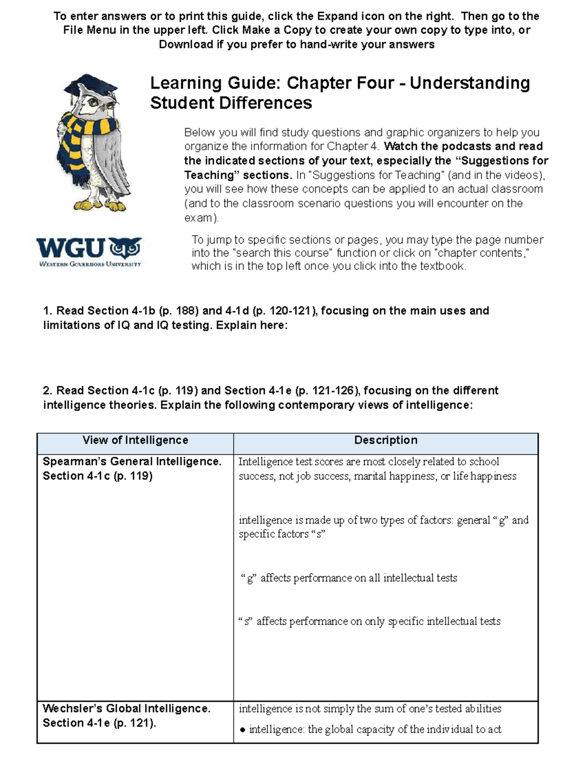 Chapter 4 Learning Guide - To enter answers or to print this guide ...