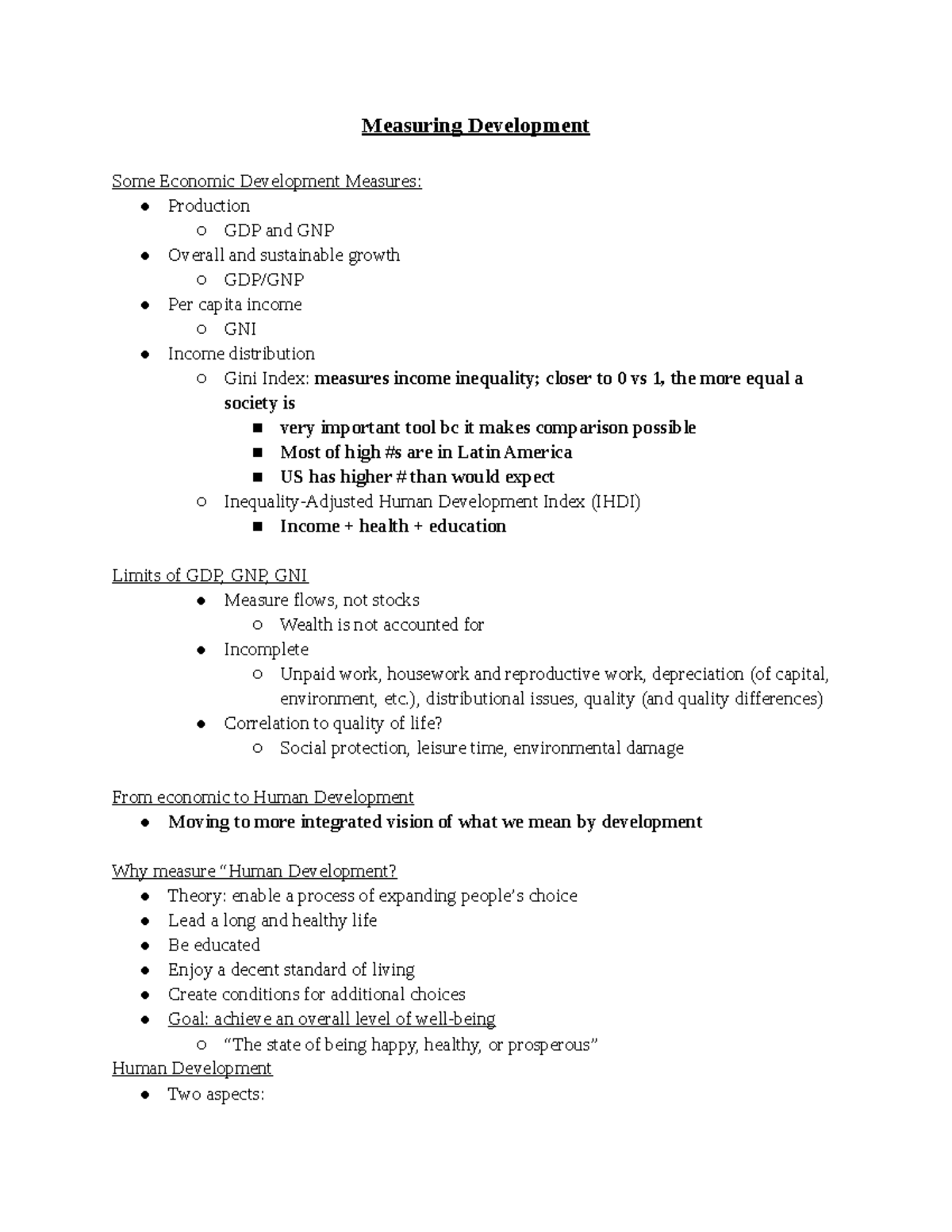 9 21 Measuring Development - Measuring Development Some Economic ...