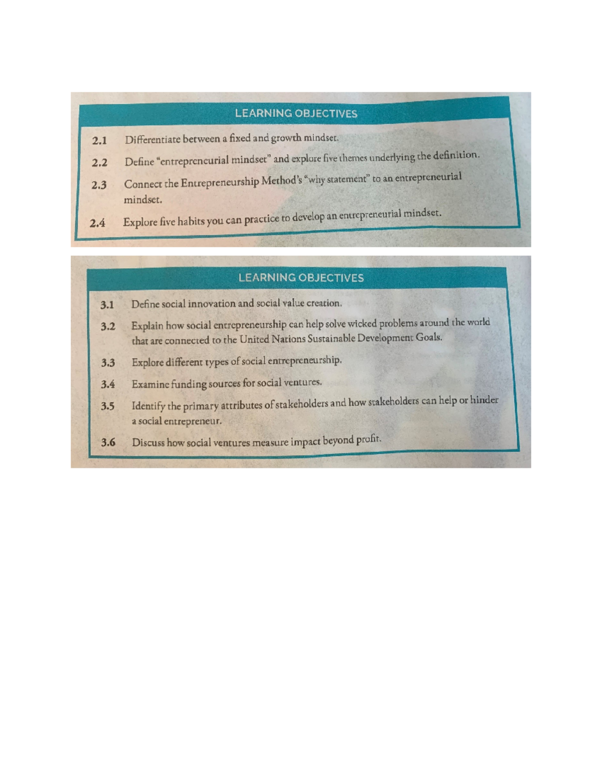 Learning objectives Ch. 2-3 - LEARNING OBJECTIVES 2 Differentiate ...