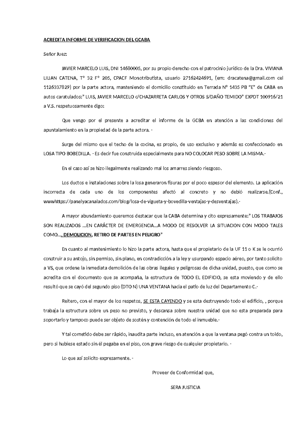 Acredita Informe DE Verificacion DEL GCBA - ACREDITA INFORME DE ...