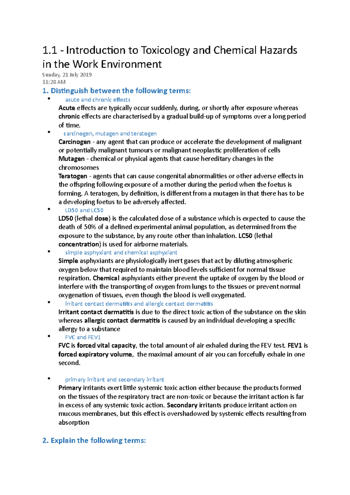 1 toxicology and chemical hazards - 1 - Introduction to Toxicology and ...