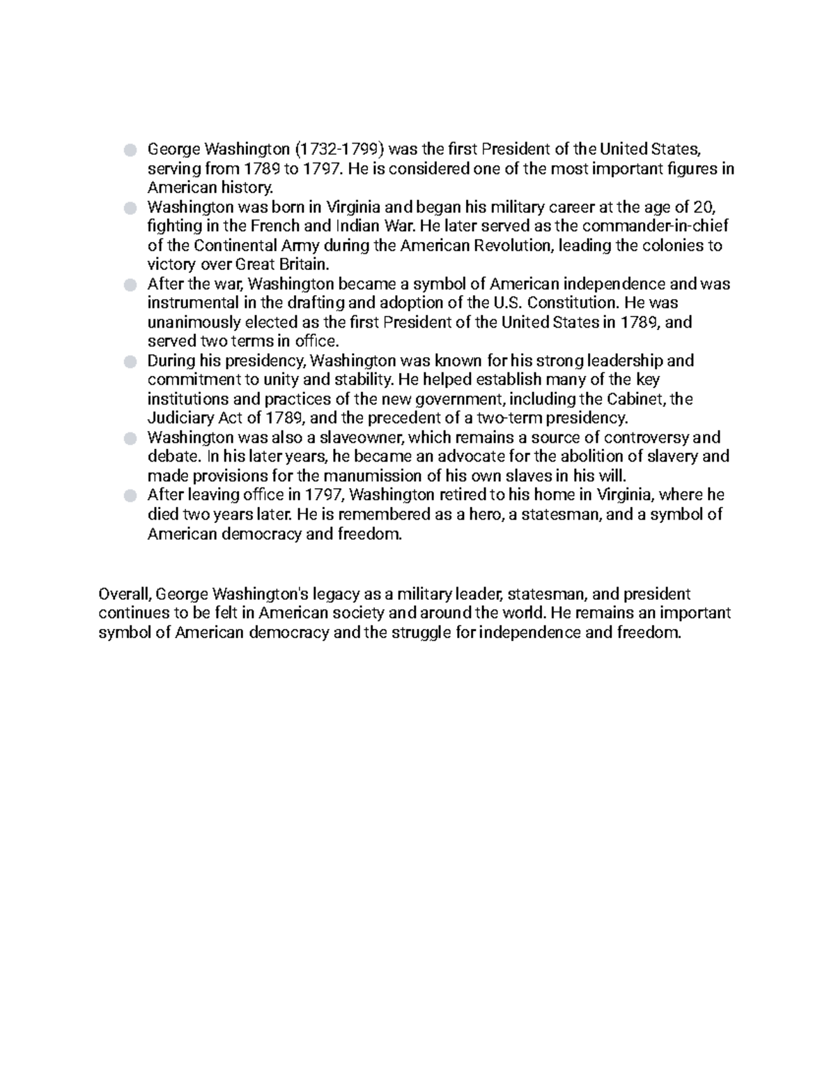 George Washington - He is considered one of the most important figures ...