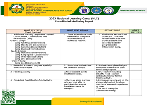 National Learning Camp Narrative Report - National Learning Camp ...