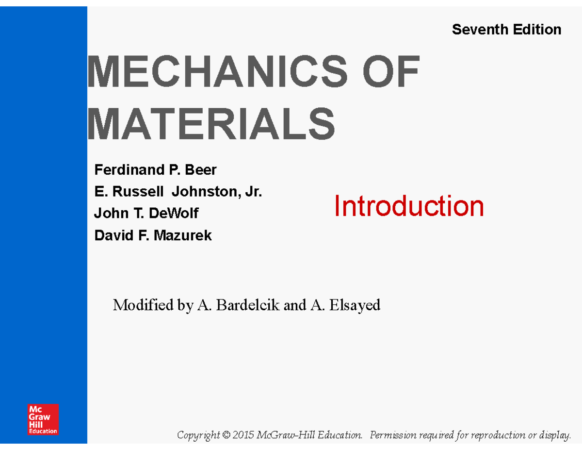 Chapter 0-Introduction AB - MECHANICS OF MATERIALS Seventh Edition ...