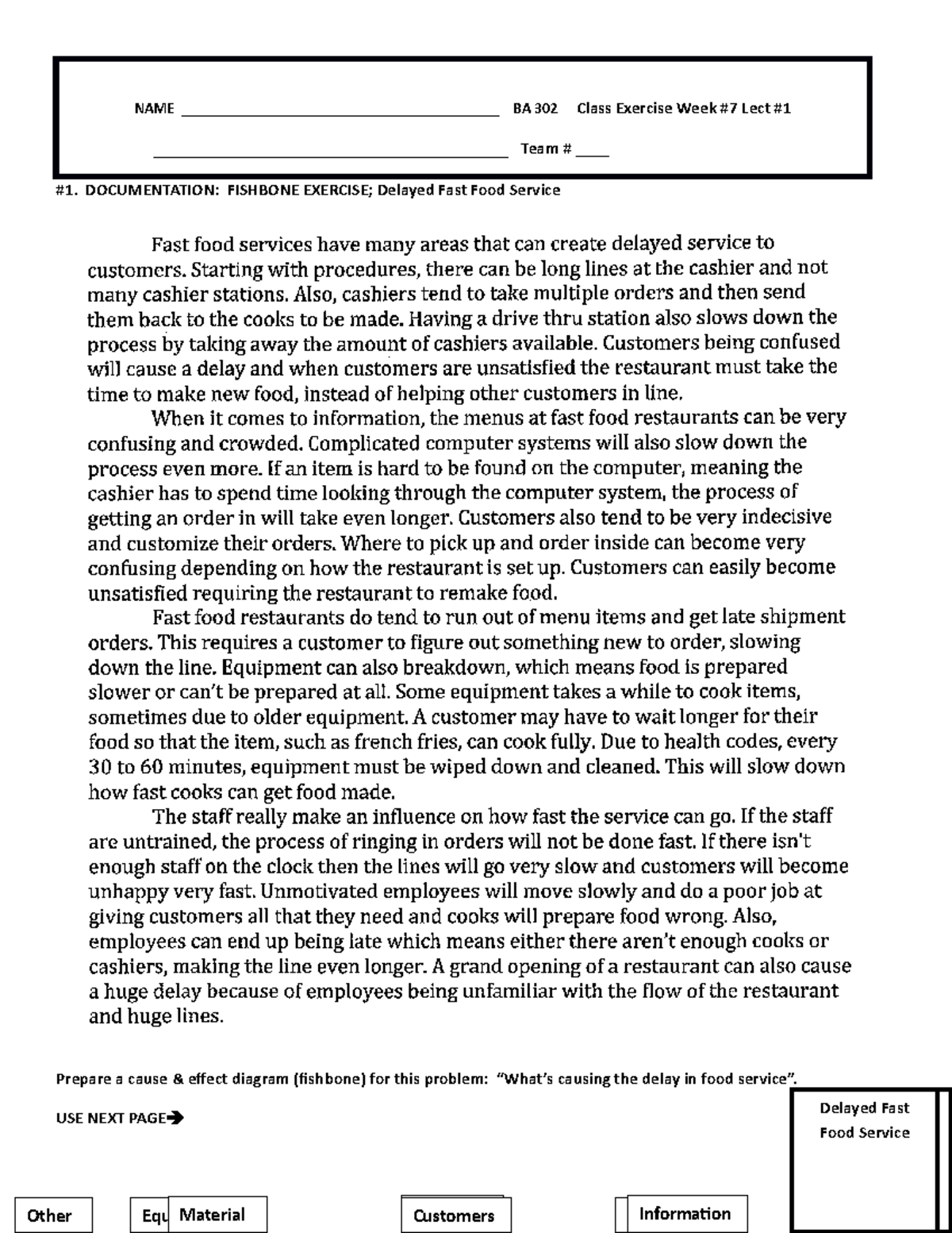 In Class Exer Week #7 Lect #1 Spg 15 BB-Key - NAME _________________________________________ BA ...