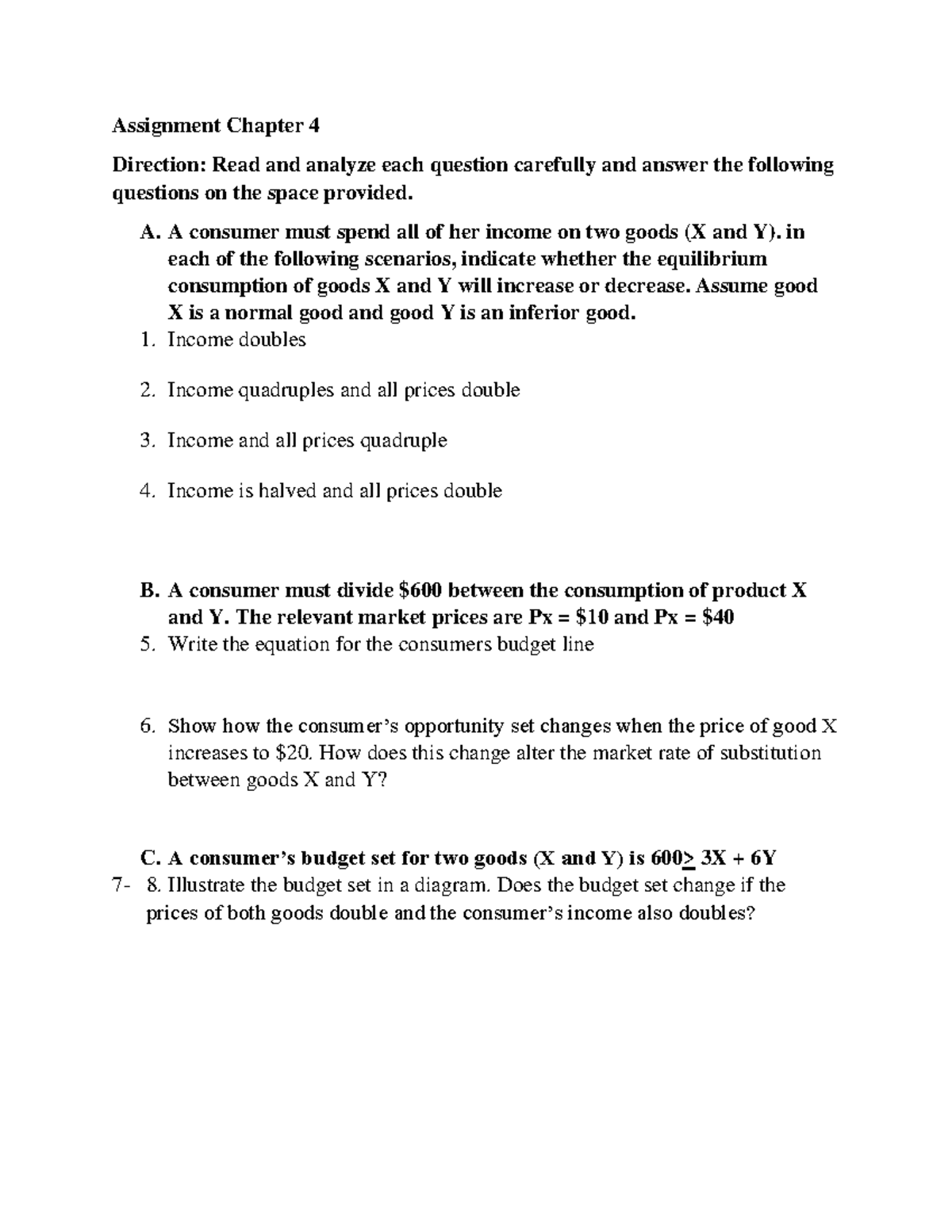 Assignment Chapter 4 Manecon Assignment Chapter 4 Direction Read And