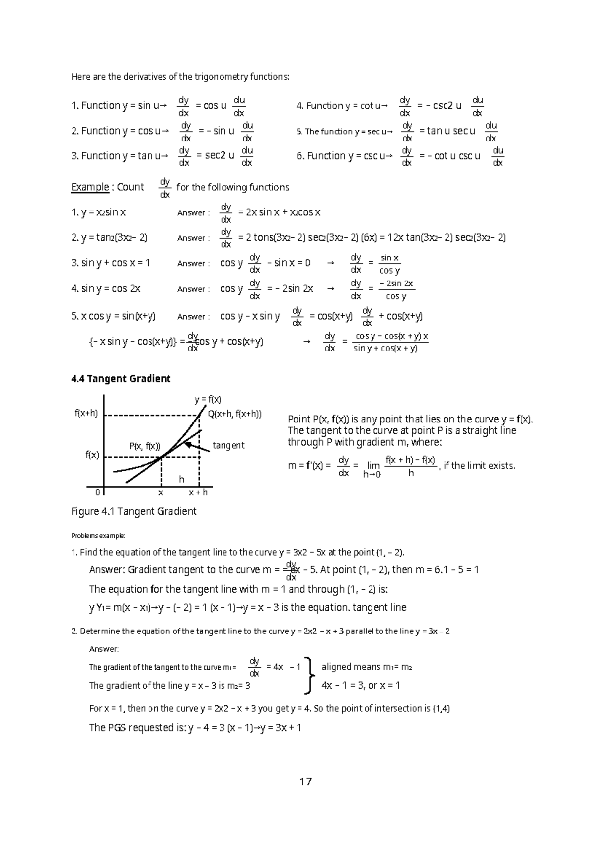 Basic math materials-6 - Here are the derivatives of the trigonometry ...