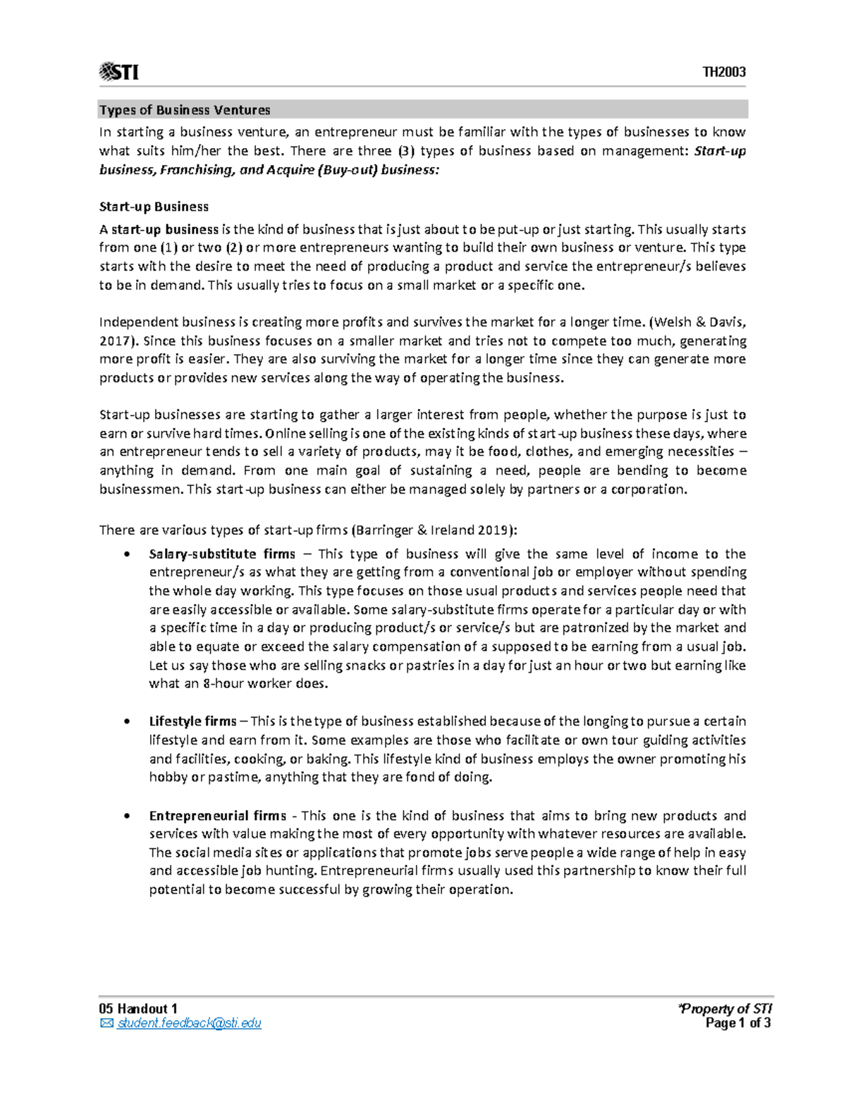 05 Handout 1 - lecture - TH 05 Handout 1 *Property of STI student@sti ...