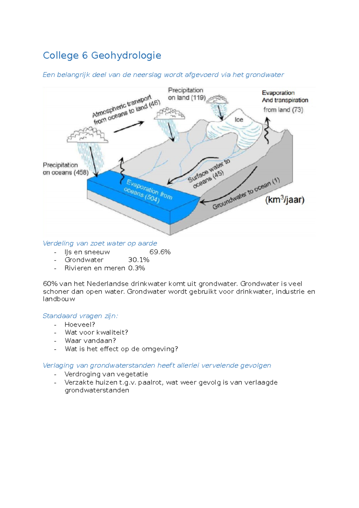 College 6 Geohydrologie - College 6 Geohydrologie Een belangrijk deel ...