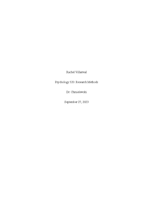 Module Five Project Two - Rachel Villarreal Psychology 491: Psychology ...