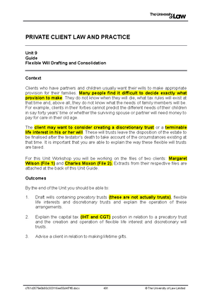 Drafting the Trusts of the Beneficial Interest Notes - Life Interest ...